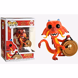 POP Disney: Mulan - Mushu with Gong Funko Pop! Vinyl Figure (Bundled with Compatible Pop Box Protector Case), Multicolored, 3.75 inches