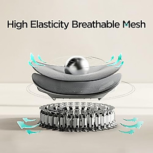 Hbada E3 Air Ergonomic Office Chair, Big and Tall Office Chair - with 3-Zone Dynamic Lumbar Support, 3D Adjustable Headrest, 3D Adjustable Armrests, Swivel Computer Chair, Grey(No Footrest)