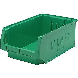 Quantum Storage Systems Quantum Storage QMS532GN 6-Pack Magnum Heavy Duty Plastic Storage Bin, 19-3/4" x 12-3/8" x 7-7/8" , Green