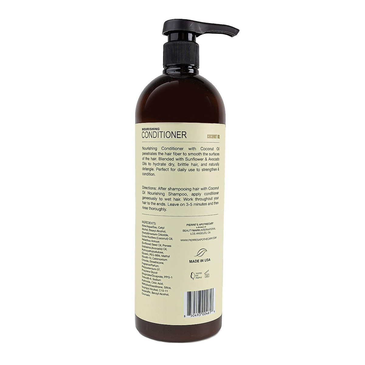Pierre'S Apothecary Coconut Conditioner Moisturizing Nourishing Hydrating Healthy Strong Hair Avocado and Sunflower Oil - 33.8 fl oz