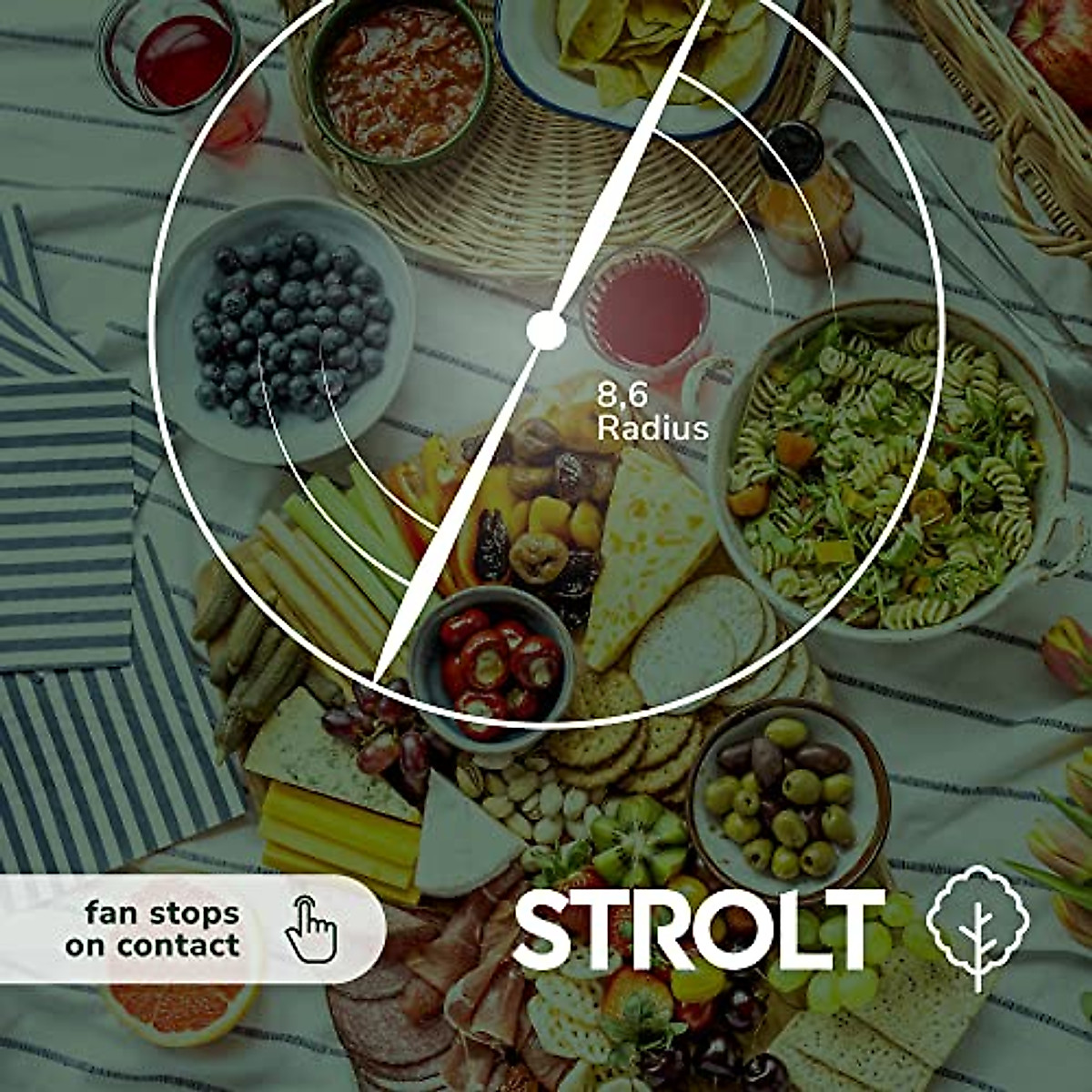 Fly Fan Repeller Strolt 3 pcs, Fly Fan for Outdoor and Indoor, Mechanical Fan for Repelling Flies and Insects