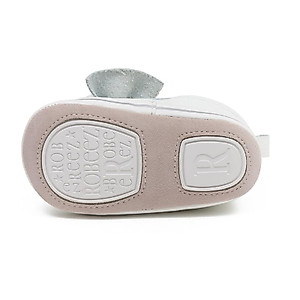 Robeez First Kicks Baby Girl and Unisex Shoes & Sneakers for Infant/Toddlers - 0-24 Months White Leather