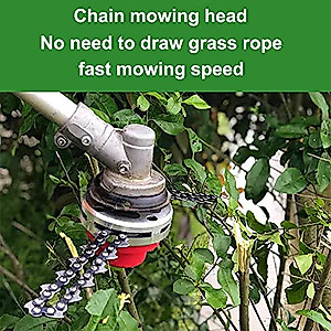 Barafat Universal Weed Eater Head, Chain Trimmer Head 65Mn, Garden Lawn Mower, Mower Tool Accessories for Outside Garden Lawn Glass (Red)