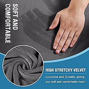 Sofa Cover 2 Piece T Cushion Armchair Slipcovers Thick Velvet Couch Cover Furniture Protector Stretch T Cushion Sofa Covers for 1 Cushion Couch with 1 Individual T Cushion Covers Washable, Grey