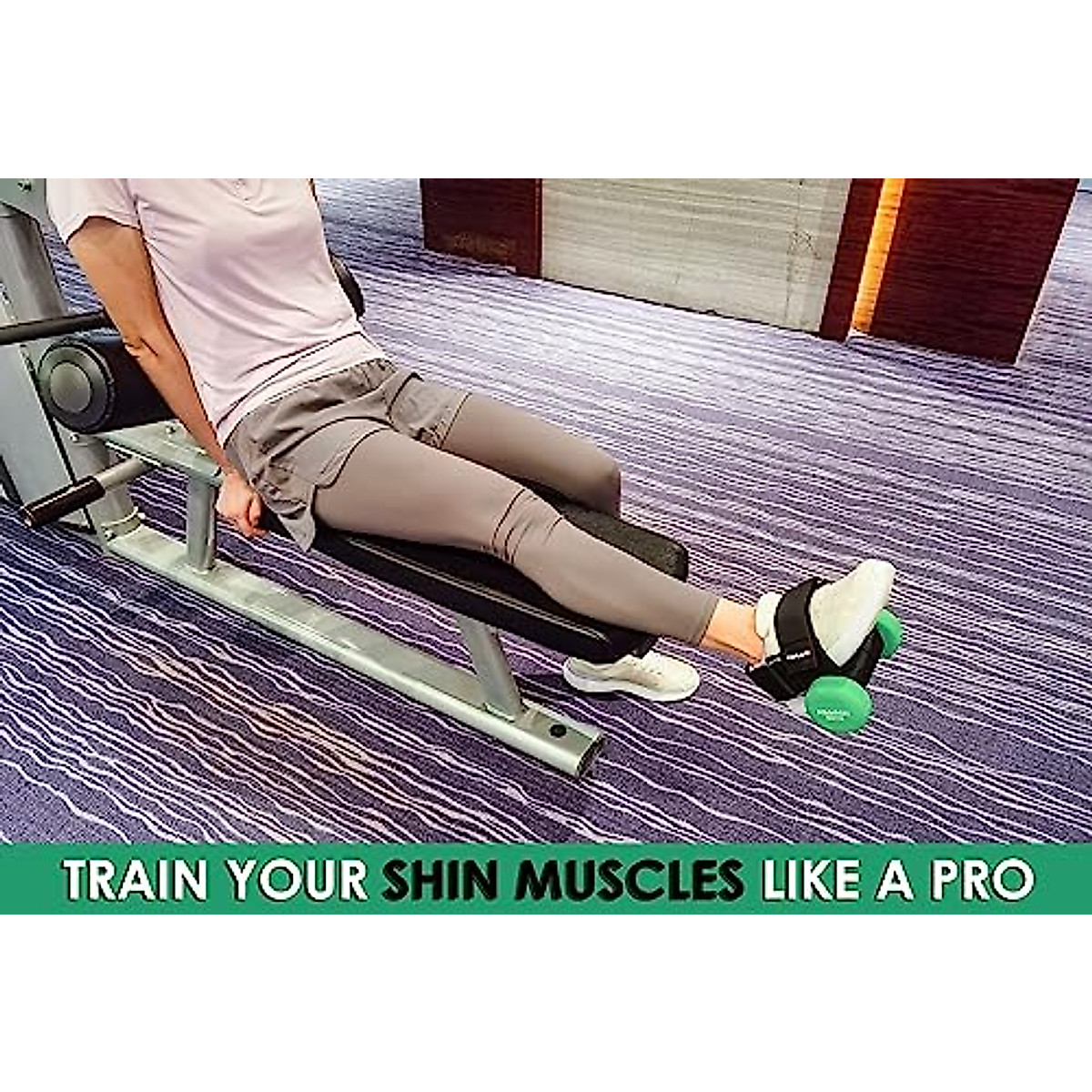 TOPJUM Dumbbell Foot Attachment, Tibialis Trainer, Adjustable Ankle Weights, Ankle Straps for Weight Lifting, Leg Workouts at Home for Hip Flexors, Shin Splint, Hamstring Curls, Leg extensions, Home Gym Equipment (Single)