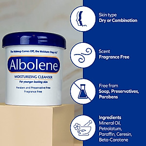 DSE Albolene Moisturizing Cleanser, Unscented, 12 Fluid Ounce