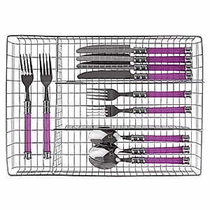 Home Basics Chrome Plated Steel Cutlery and Flatware Tray