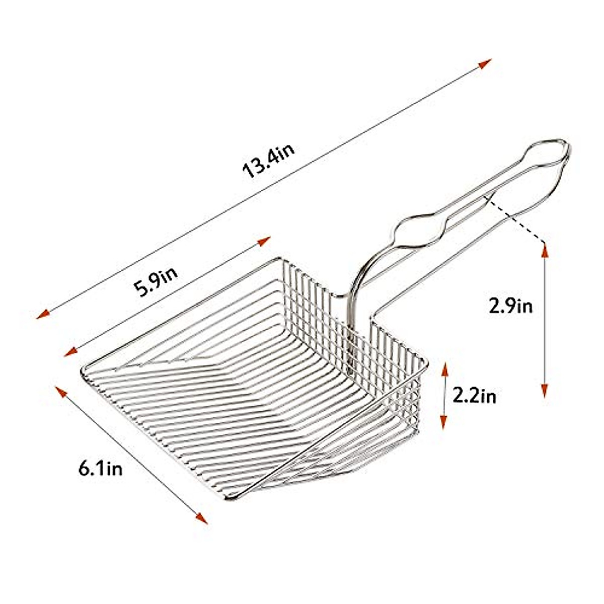 Ownpets Non-Stick Cat Litter Scoop with Foam Handle, Durable Coated Metal Litter Scooper with Deep Shovel, Carabiner & Comfy Foam Grip for Fast Sifting & Instant Cleaning