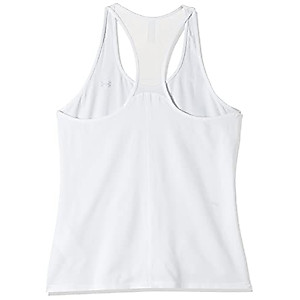Under Armour Women's HeatGear Armour Racer Tank , White (100)/Metallic Silver , Small