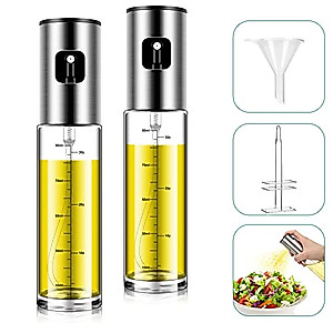 PUZMUG Oil Sprayer, Oil Sprayer with Olive Oil Holder, Fried Chicken, BBQ, Baking, Barbecue, Air Fryer, Salad, Olive Oil Dispenser Set