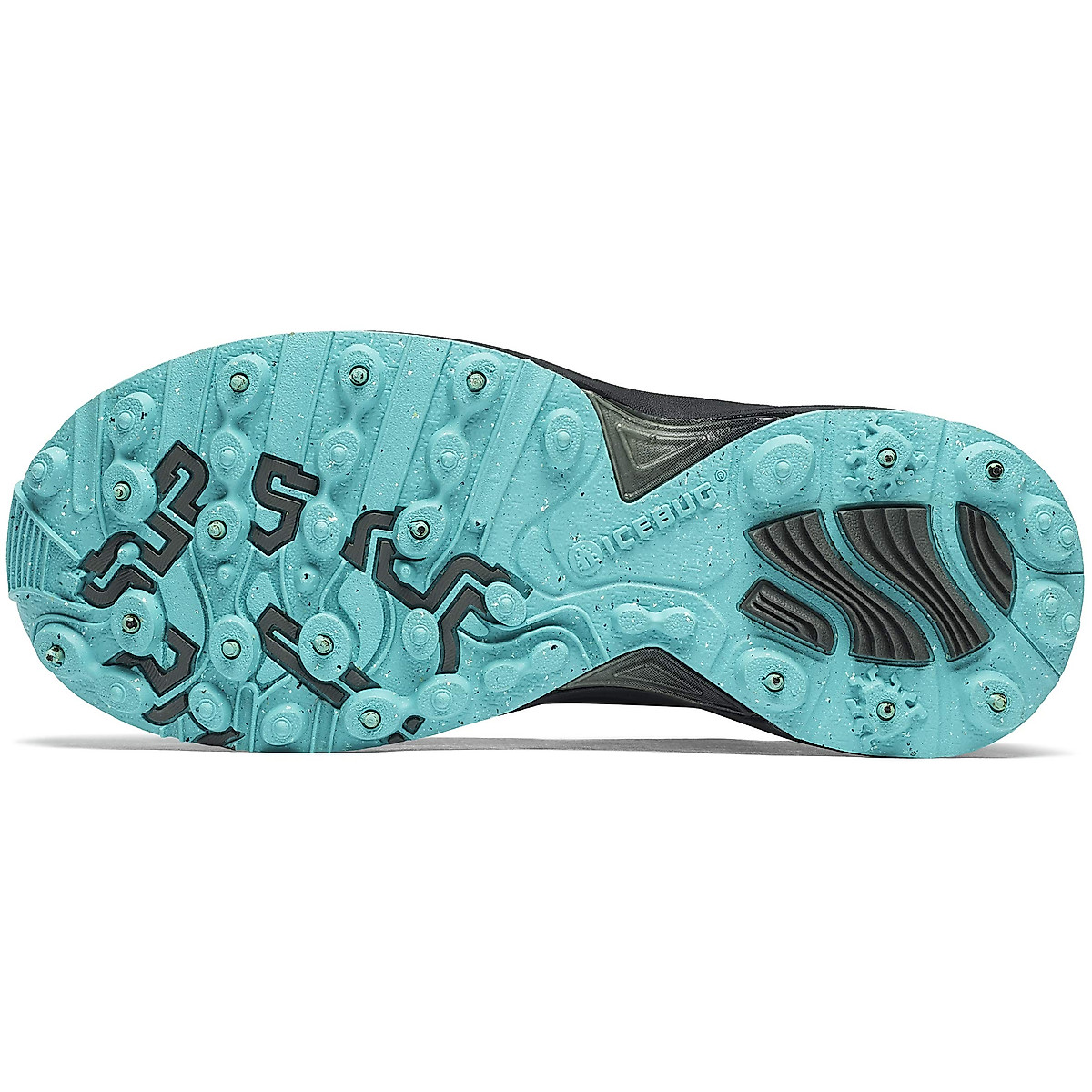 Icebug Womens Stavre BUGrip GTX Hiking Boot with Carbide Studded Traction Sole, Black/Jade Mist, 9.5