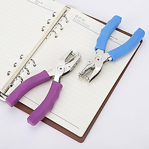 Craftinova Handle Punch ，3 Pack,1/4 inch of Hole Handheld Puncher ，with Soft Grip Handles,with 6 Sheet Capacity,Perfect for Home Office School Supplies,can be Used for Labels and Greeting Cards