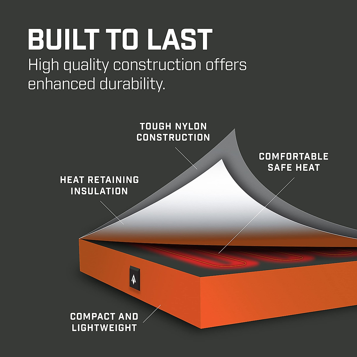 THAW Without Battery Heated Seat Pad,Nylon Orange and Gray