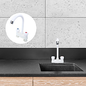 Faucets Sink Plastic Handle: Tap with Bath for Mixer Side Head Handle Bathroom - Home Sinks Spout Basin Practical Faucet Nozzle Double Lavatory Kitchen Sprayer Swivel