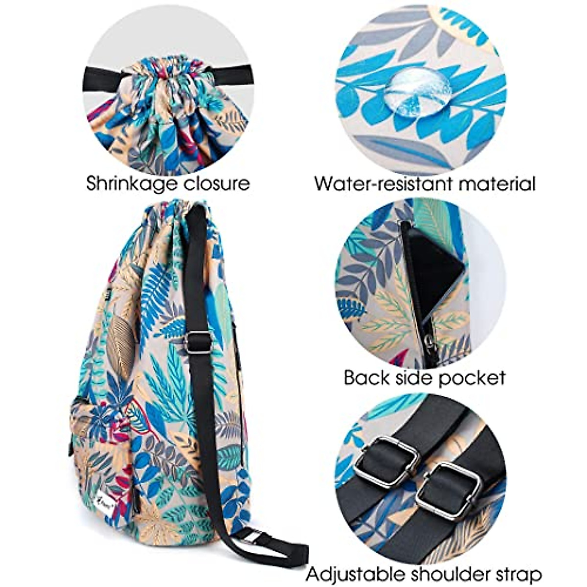 Risefit Waterproof Drawstring Bag, Gym Bag Sackpack Sports Backpack for Men Women