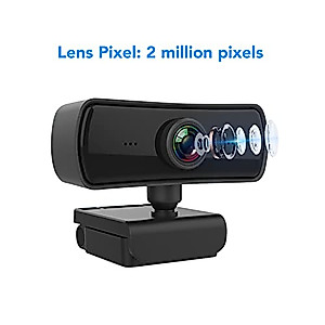 Pc Webcam, 2MP 90° View 360 Degree Rotating HD USB Computer Camera with Microphone Automatic Light Rectification Plug and Play Streaming Webcam Support 2k Hd Video Call