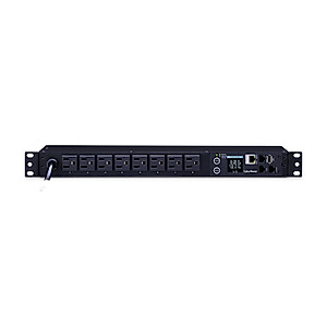 CyberPower PDU31001 Monitored PDU, 100-120V/15A, 8 Outlets, 1U Rackmount