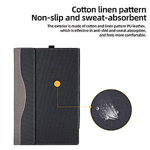 Laptop Cover for HP Envy x360 Laptop 15t /15z-XXX/15-fh|15-ed/15z-ey15-er/15-ep/15t-es100|2-in-1 Laptop.All Inclusive Drop Case 15.6" PU Leather Inside Pocket Cover Shell (15.6inch, Gray-Black)