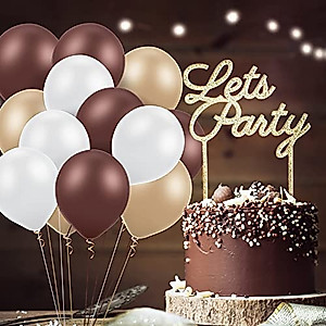 24 Pieces Cream Balloons Brown Balloon White Latex Balloon Jungle Party Balloon Decorations for Baby Shower First Birthday Jungle Safari Theme Party Decorations