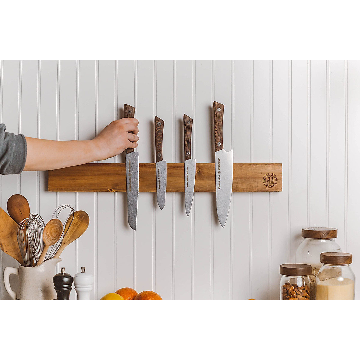 Schmidt Bros. Acacia 24" Knife Magnetic Strip Wall Bar, Inch