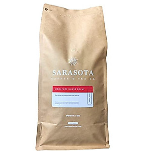 Sarasota Coffee Signature Breakfast Blend Coffee, Medium Roast, Office Coffee Shop Coffee, Bulk Coffee, 5 Lb Bag (Decaf, Whole Bean)