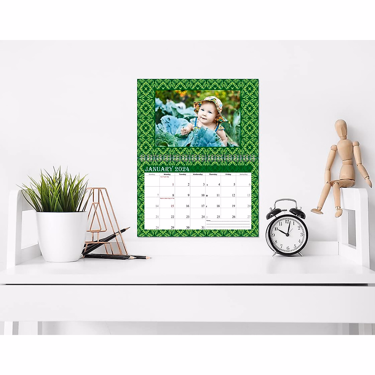 2024 Photo Frame Wall Spiral-bound Calendar (Add Your Own Photos) - 12 Months Desktop/Wall Calendar/Planner - (Edition #06)