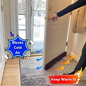 Evelots Magnetic Cold, Hot Air Door Guard Stopper - Made for Iron & Steel Doors - Strong Magnets - Block Cold Air, Noise, Dust -Warmer/Quieter Home- No Need to Bend Down -36 Inches -Save Energy