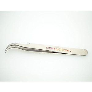 SHINING CROWN Curved Tweezers for Eyelash Extensions 1PC