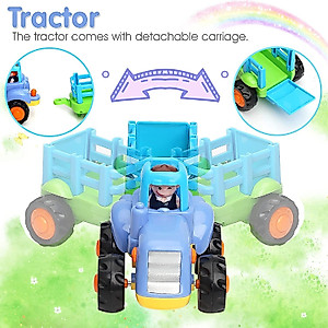TINOTEEN Baby Toy Cars for 1 2 3 Year Old, 4 Pack Toddler Friction Powered Cars Push and Go Car Toys Baby Construction Vehicles