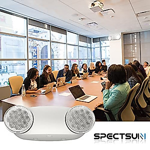 SPECTSUN Emergency Light White, Commercial Emergency Light with Battery Backup, Emergency Lighting Fixture/Emergency Light Combo/Emergency Sign Light//Emergency Light Home - 6 Pack (Round Head)