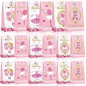 Jecery 24 Pcs Mini Ballerina Goodie Bags Ballerina Birthday Party Decorations Ballerina Party Favors Ballet Tutu Party Bags for Baby Shower Wedding Party