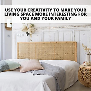 24" Width x 5 Feet Cane Webbing Sheet – Natural 24" Width Rattan Cane Webbing Roll for Caning Projects 24х60 Inch Rattan Webbing Roll Woven Open Mesh Cane for Furniture Ceiling Bed Door Chair Cabinet