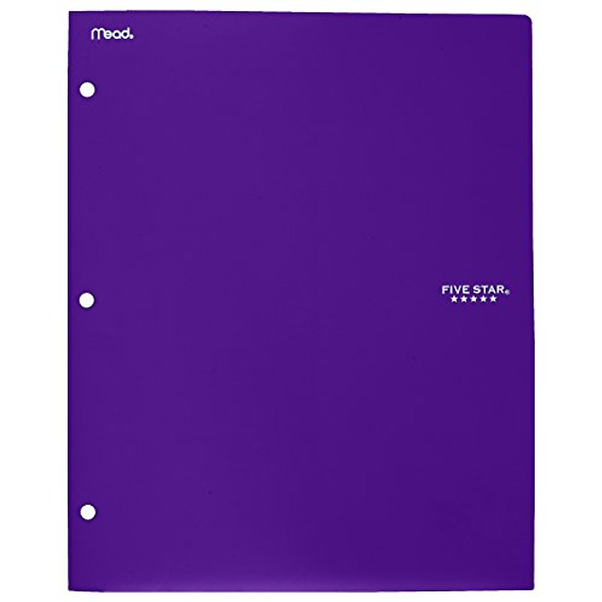Five Star 2-Pocket Folder, Plastic Folders with Stay-Put Tabs, Fits 3-Ring Binder, Holds 8-1/2” x 11" Paper, Writable Label, Assorted Colors (38065), 4 Count (Pack of 1)