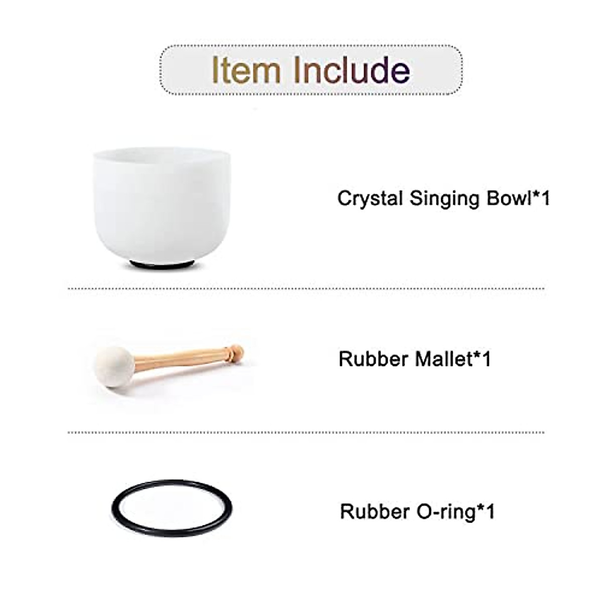 Lycrystal 11 Inch C Note Root Chakra Frosted Quartz Crystal Singing Bowl mallet & O-ring For Meditation and Sound Therapy.