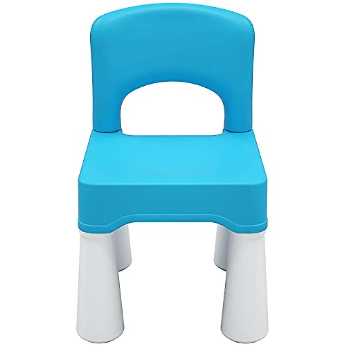 burgkidz Plastic Toddler Chair, Durable and Lightweight Kids Chair, 9.3" Height Seat, Indoor or Outdoor Use for Toddlers Boys Girls Blue