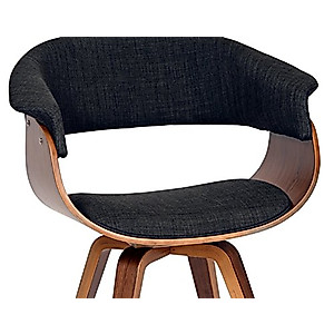 Armen Living Summer Chair in Charcoal Fabric and Walnut Wood Finish, 31" x 25" x 22"