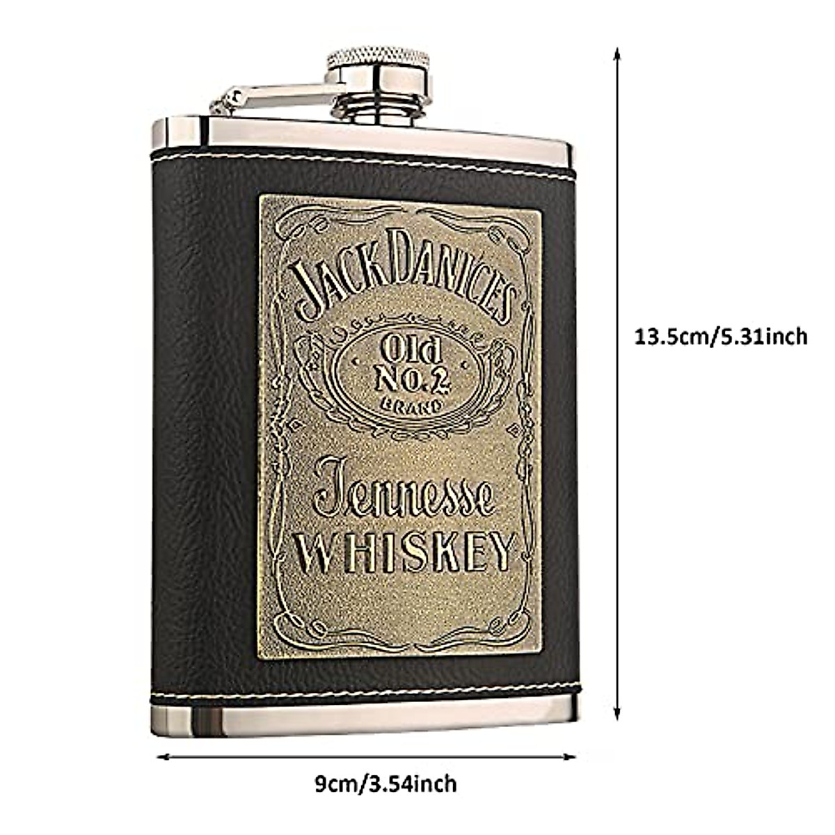 VICDUEKG Stainless Steel Hip Flask Flagon 8 OZ Liquor Pocket Container with Funnel Leak Proof Flask for Liquor Whiskey Wine, Gift for Men