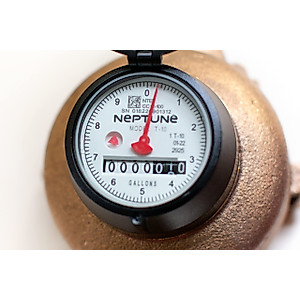 Neptune T-10 1" Potable Water Meter - Measuring in Gallons (Photo for Representation only- it Shows a 3/4" Meter)