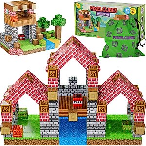 BrainSpark 100PCS Magnetic Pixel Cubes World Pack Edition Magnet Building Blocks STEM Montessori Stacking Toys for Toddlers Construction Toy Fidget Boys Girls Ages 3-9