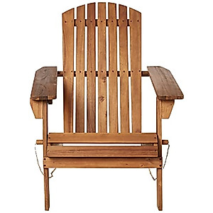 Amazon Aware FSC Certified Outdoor Folding Adirondack Chair, Acacia Wood, Natural Finish