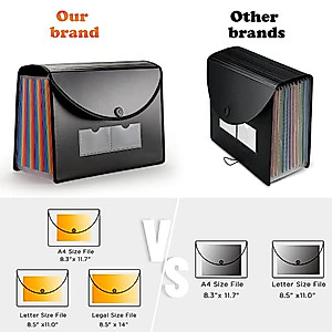 Large Accordion File Organizer, 24 Pockets Legal File Folder, Expanding File Folder for Legal/Letter/A4 Size Papers, Receipt, Bills, Important Documents
