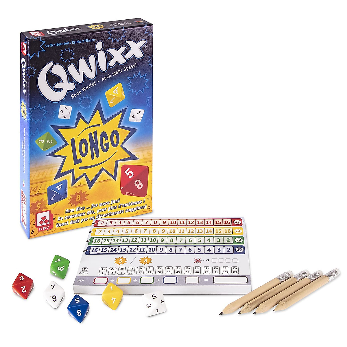 NSV | Qwixx Longo | Dice Game | Ages 8+ | 2-5 Players | 20 Minutes Playing Time