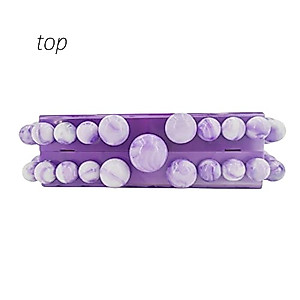 Genda 2Archer Women Acrylic Evening Clutch Shoulder Bag Marble Square Box Bead Purses for Wedding Party (Purple)