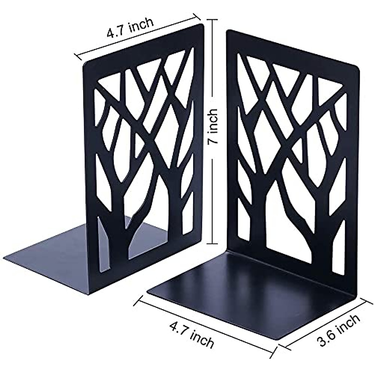 Book Ends Universal Premium Bookends for Shelves, Non-SkidBookend, Heavy Duty Metal Book End, Bookend Supports, Book Stoppers 1 Pairs, Black