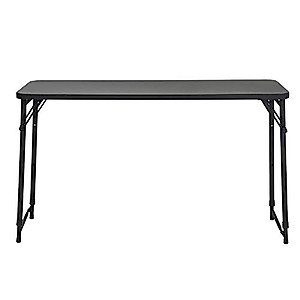 Cosco 20 x 48 Adjustable Height PVC Top, Black Table