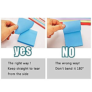 Sticky Notes 3x3, 6 Color Bright Colorful Sticky Pad, 6 Pads/Pack, 100 Sheets/Pad, Self-Sticky Note Pads (Yellow, Green, Blue, Orange, Purple, Rose)