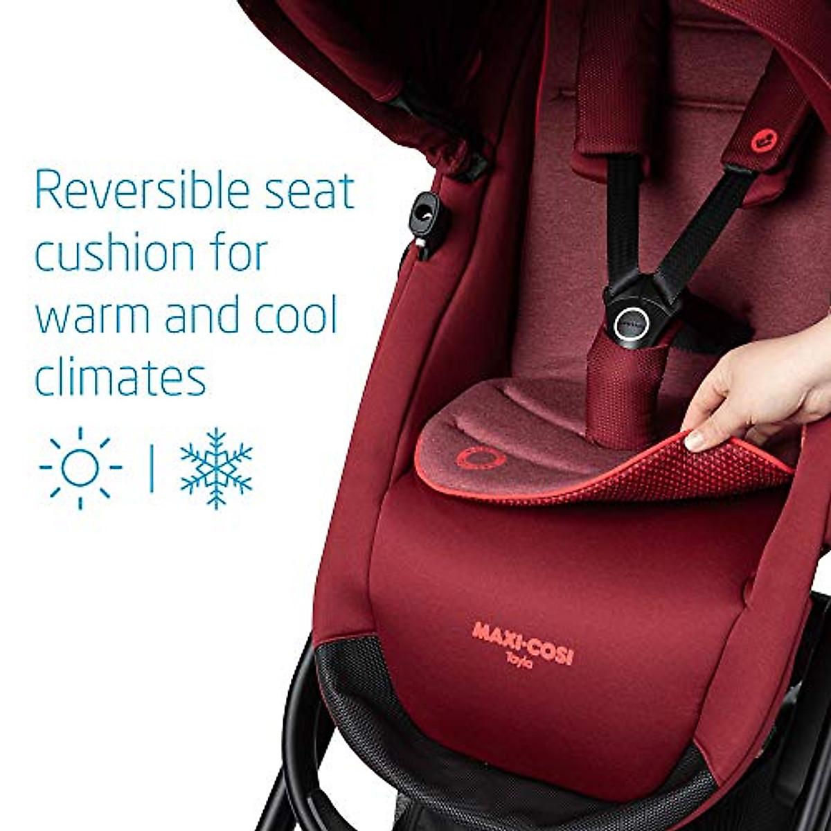 Maxi-Cosi Tayla Stroller, Modular Lightweight Stroller Seat, Parent or World Facing, Essential Red
