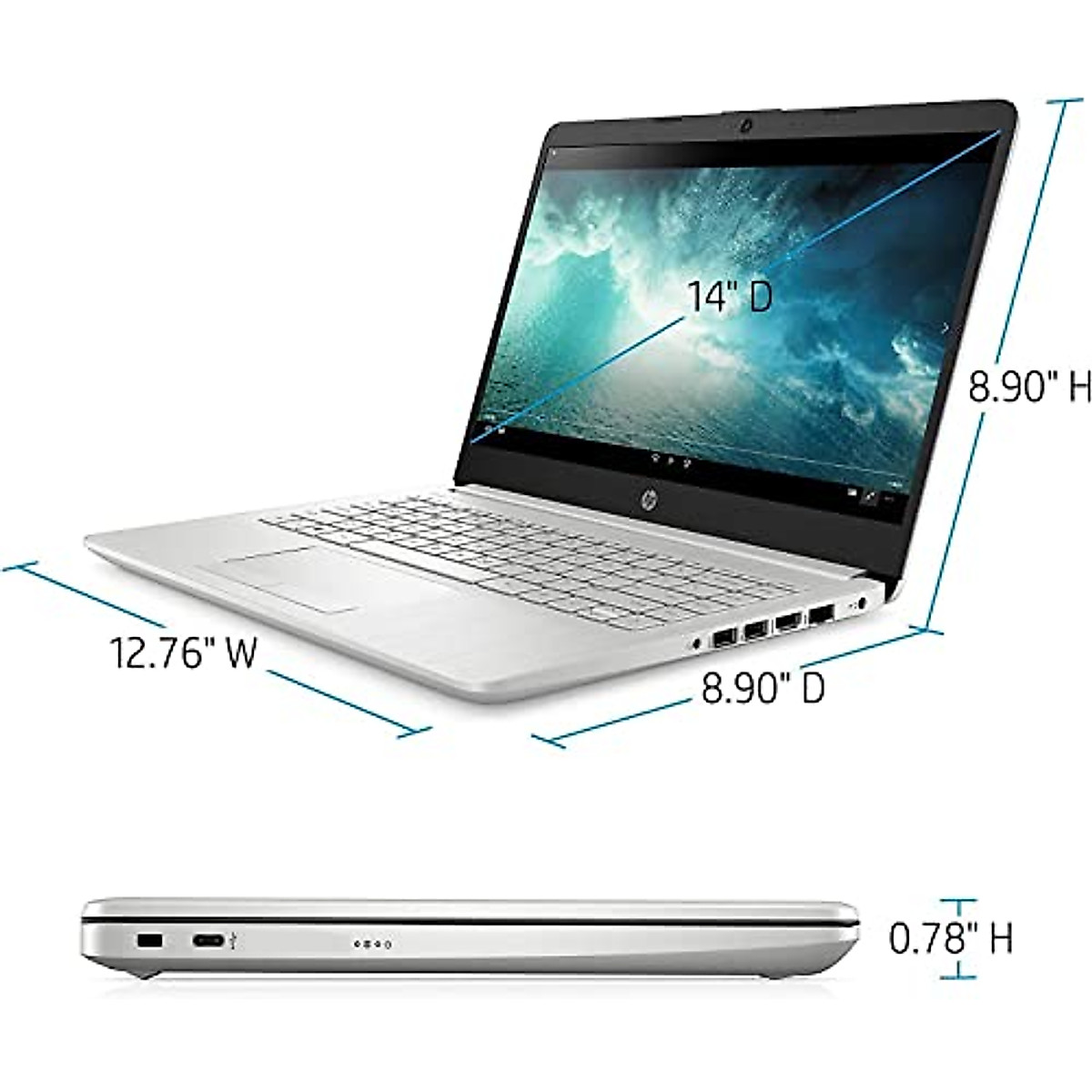 2022 HP 14" FHD Laptop for Business and Student, AMD Ryzen3 3250U (up to 3.5 GHz), 16GB RAM, 1TB HDD+128GB SSD, Ethernet, Webcam, WiFi, Bluetooth, HDMI, Fast Charge, Win10, w/Ghost Manta Accessories