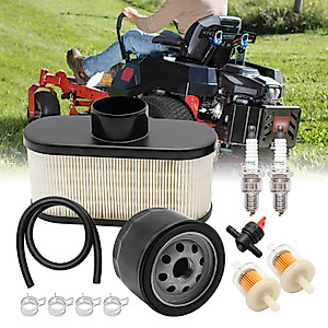 11013-7047 Air Filter 49065-7007 Oil Filter Tune Up Kit Replacement for Kawasaki FR651V FR691V FR730V FS481V FS541V FS600V FS651V FS691V FS730V 4-Cycle Engine Lawn Mower Tractor (Set B)