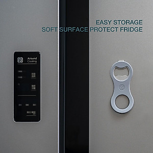 8SOM 2 in 1 Magnetic Beer Bottle Opener for Refrigerator and RV with Cap Catcher, Soft Touch Silicone Surface Protect Fridge, Pop Can Soda Can Opener for Long Nails, Ideal Gift